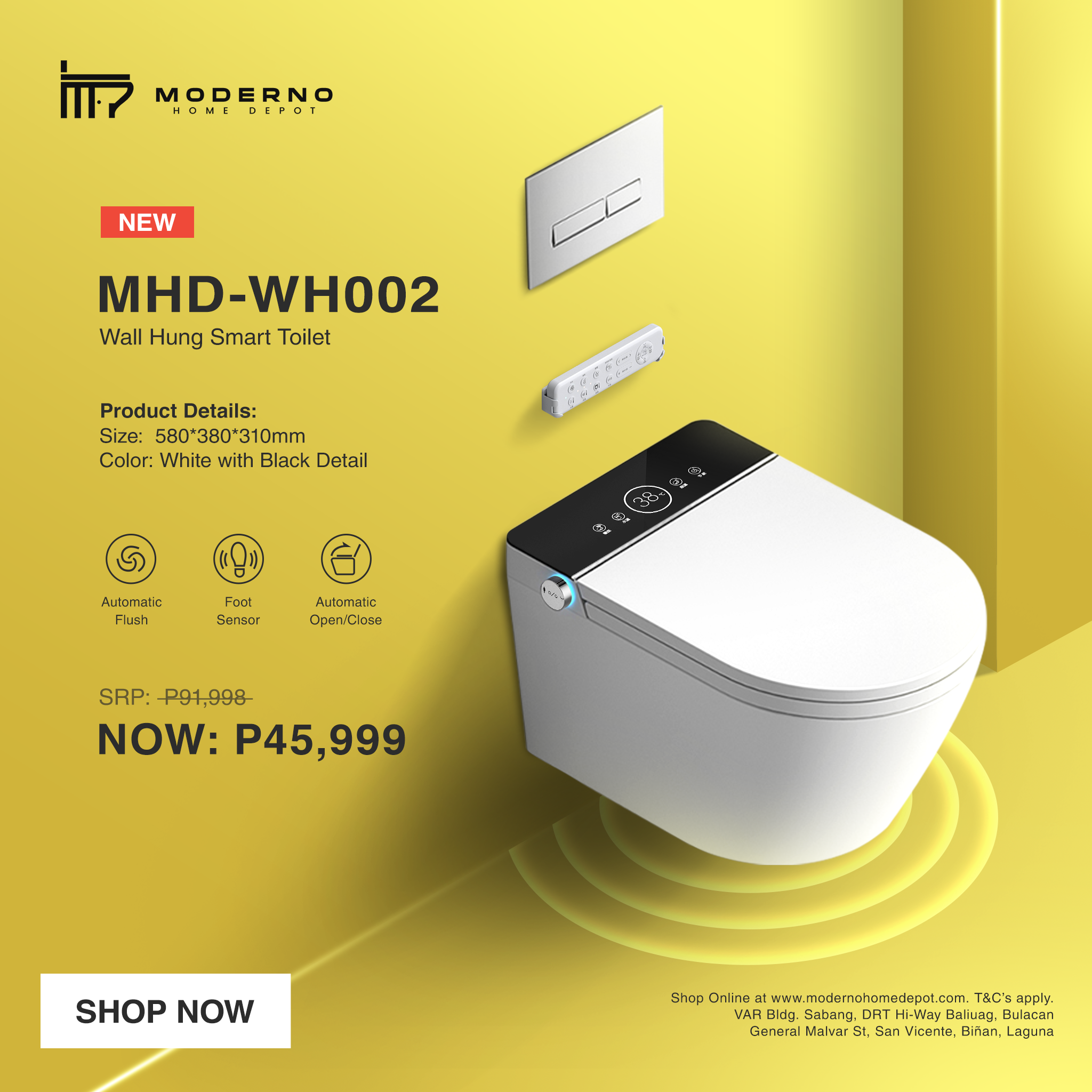MHD WH2000 Series (Wall Hung Smart Toilet) – Moderno Home Depot